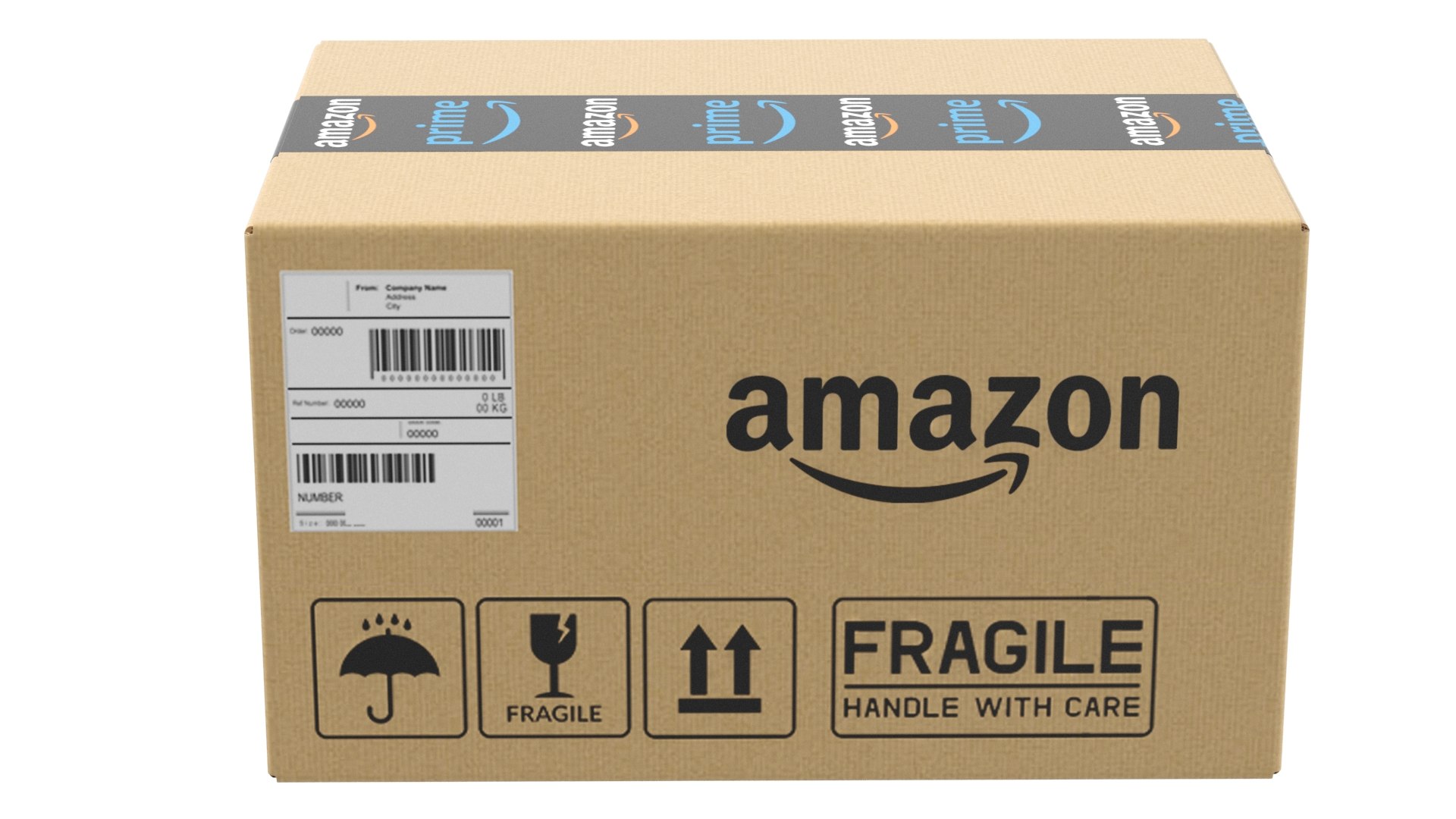 3D Detailed Amazon Cardboard Box - TurboSquid 2182645