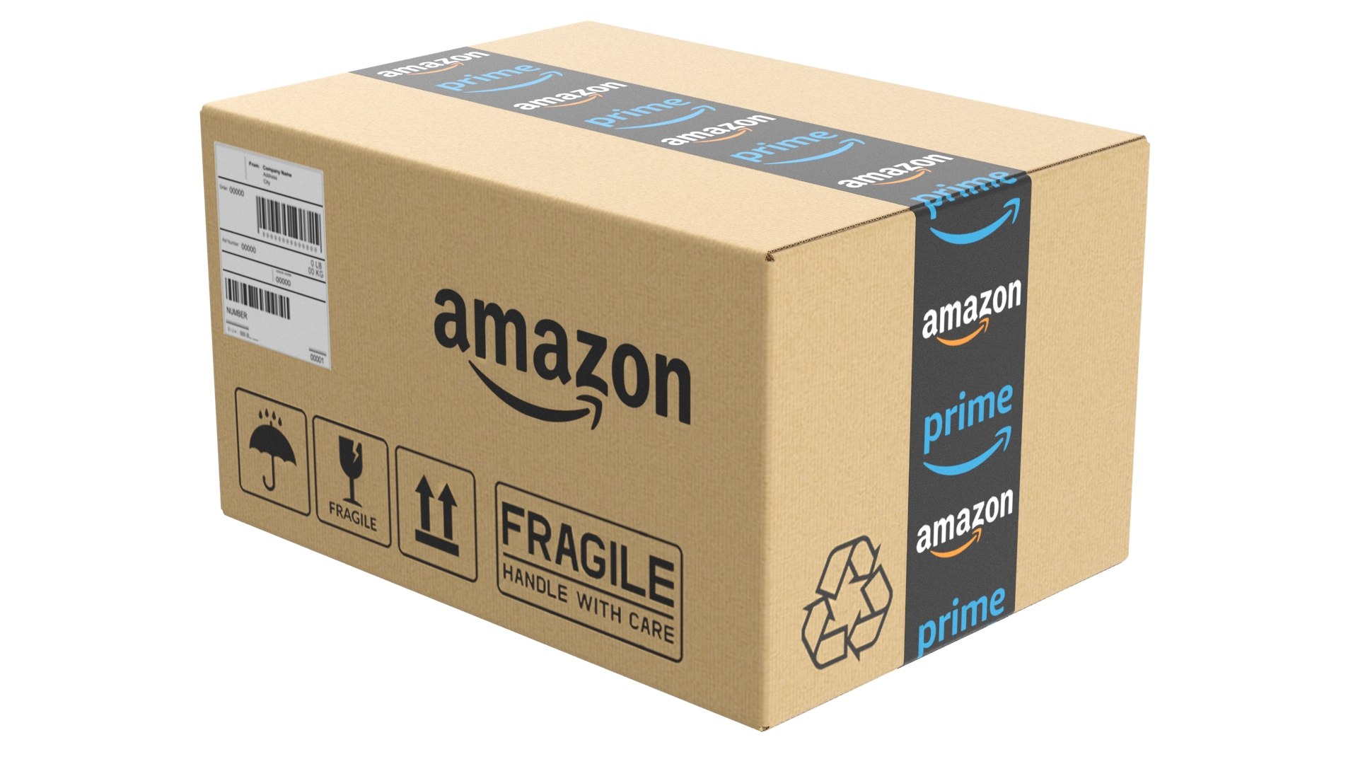 3D Detailed Amazon Cardboard Box - TurboSquid 2182645