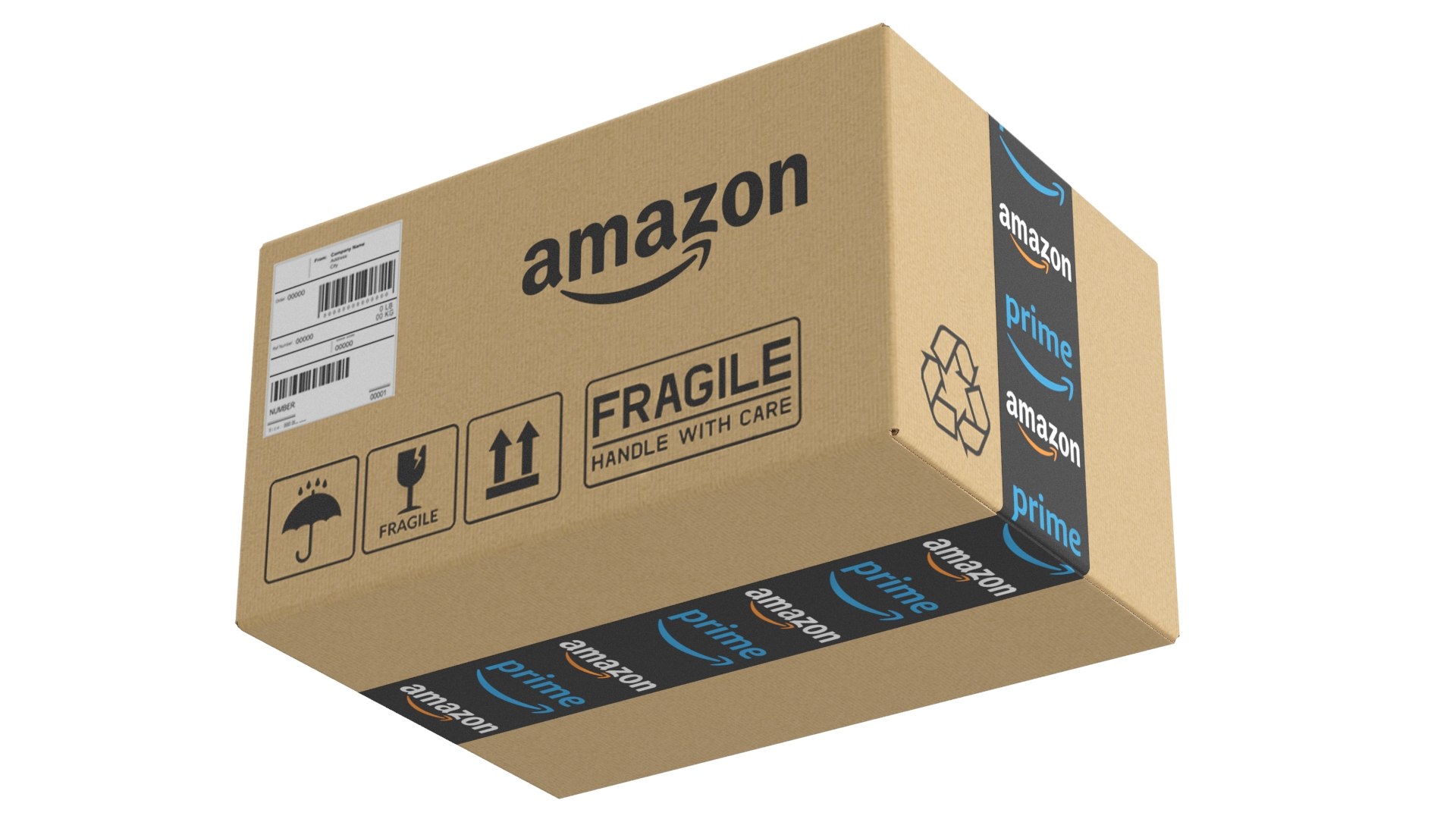 3D Detailed Amazon Cardboard Box - TurboSquid 2182645