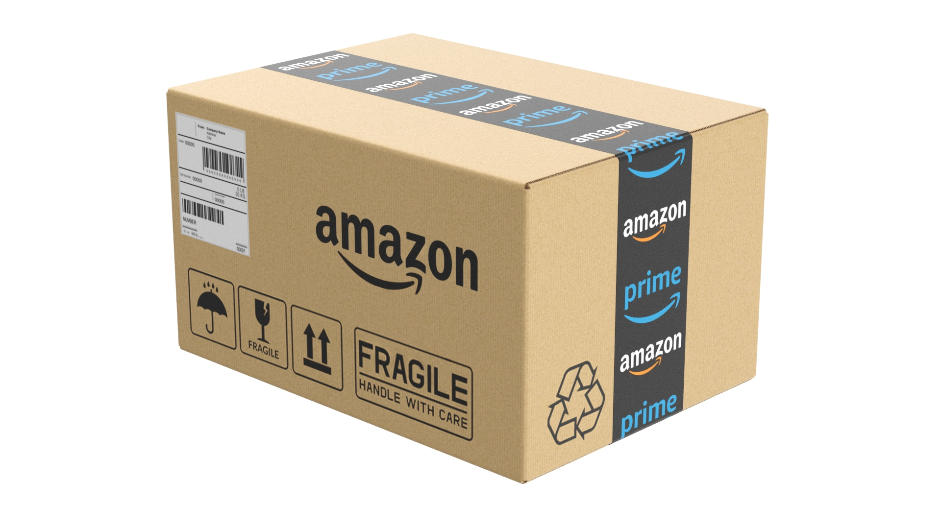 3D Detailed Amazon Cardboard Box - TurboSquid 2182645