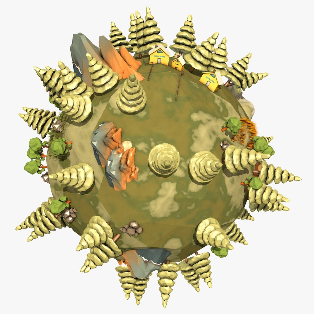 3d Cartoon Planet Model