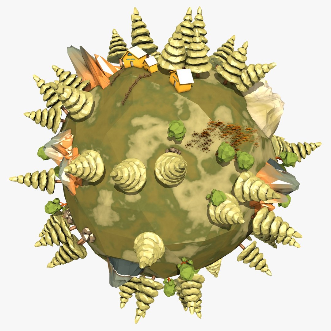 3d Cartoon Planet Model