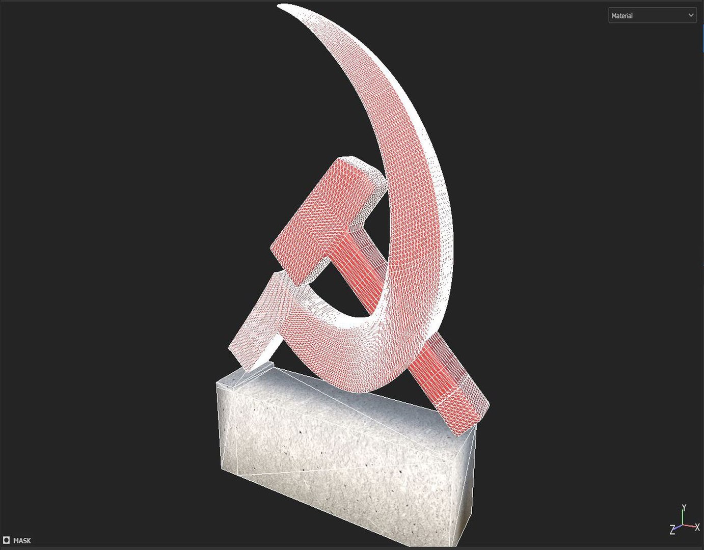 3D Hammer And Sickle Monument - TurboSquid 2362949