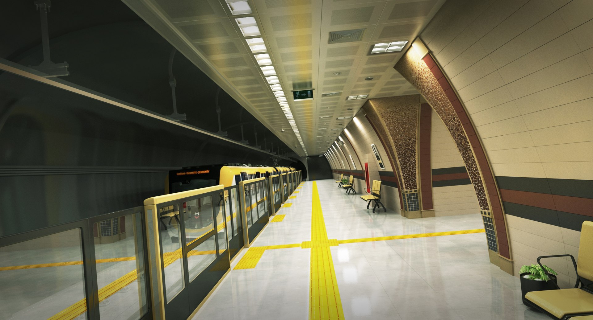 Modern Subway Station Model - TurboSquid 1418329