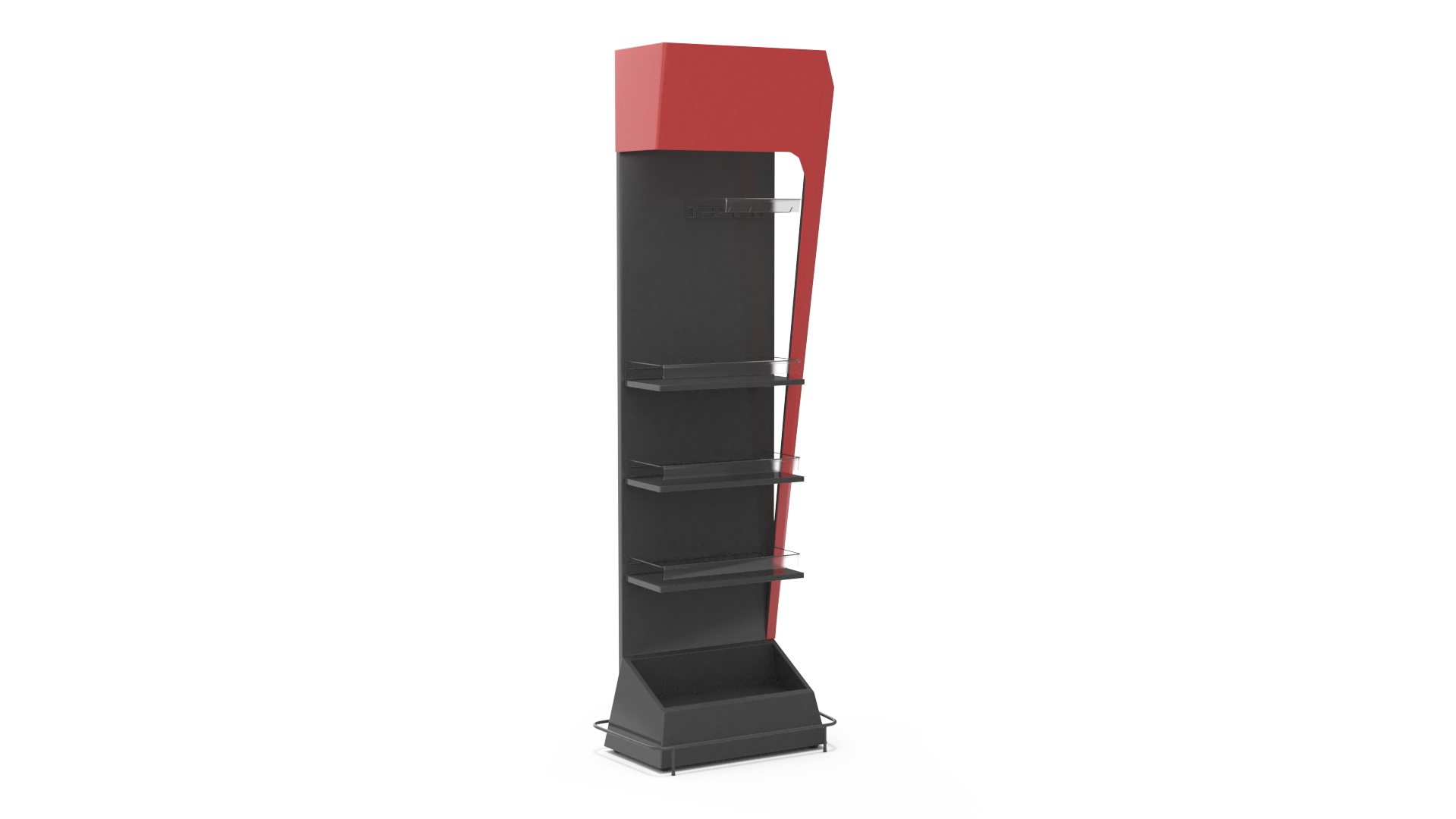 3D Promotion Black Red Floor Shelf Stand Model - TurboSquid 2098301