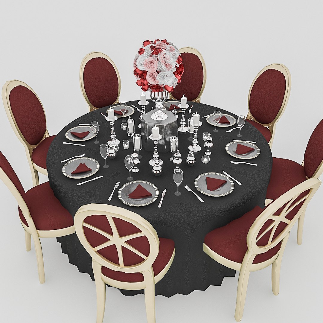 3D model black wedding table - TurboSquid 1442046