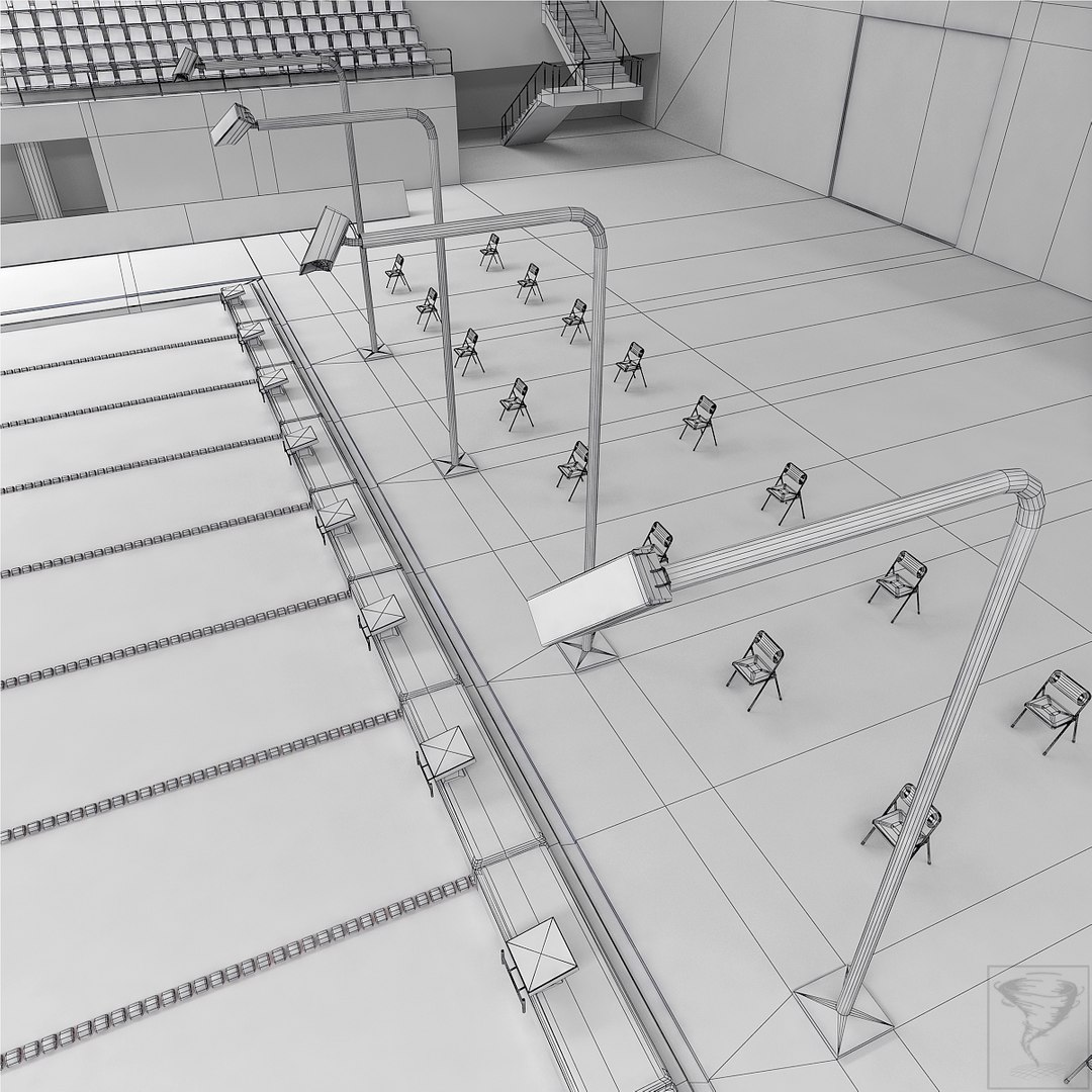 diving swimming olympic pools 3d max