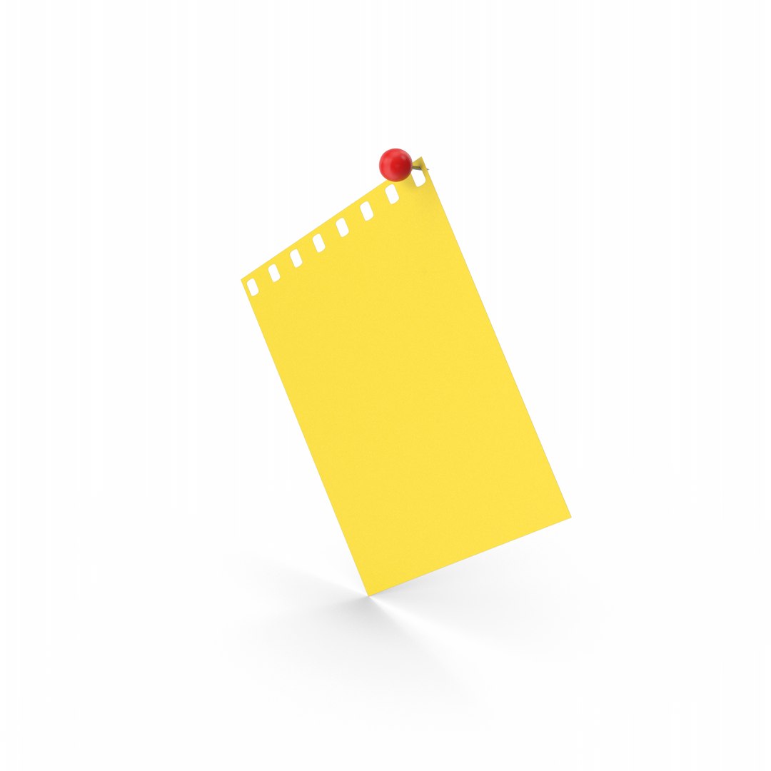 3D Paper With Push Pin Model - TurboSquid 1871975