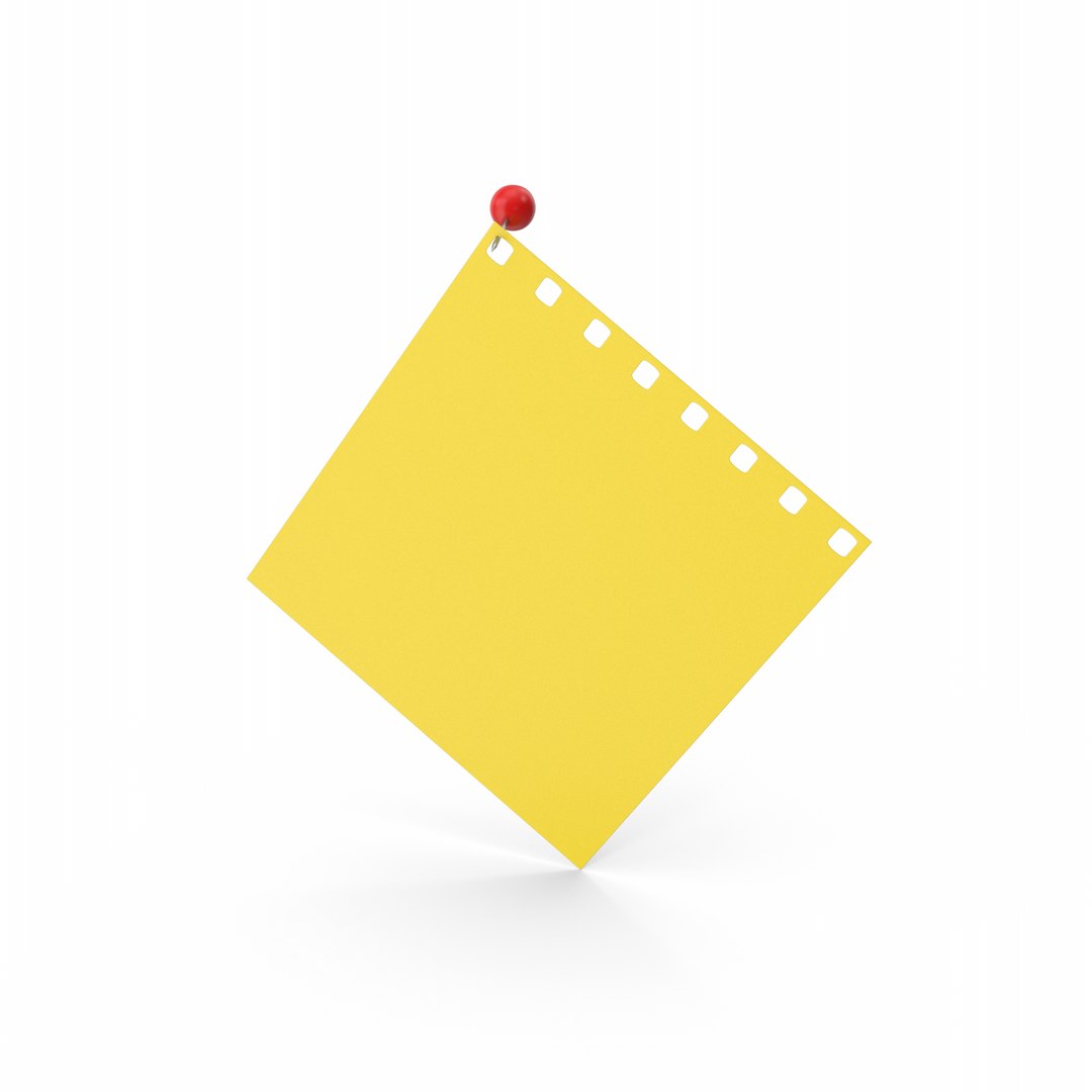 3D Paper With Push Pin Model - TurboSquid 1871975