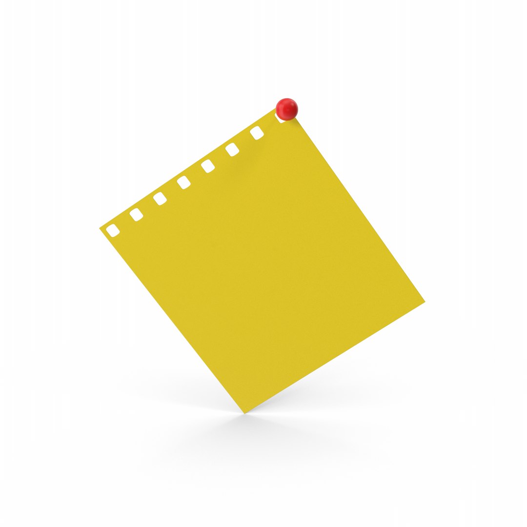 3D Paper With Push Pin Model - TurboSquid 1871975