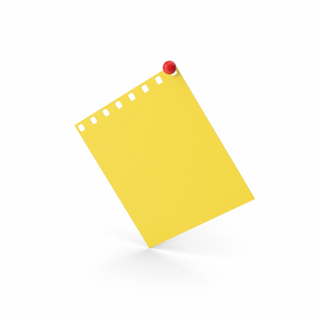 3D Paper With Push Pin Model - TurboSquid 1871975