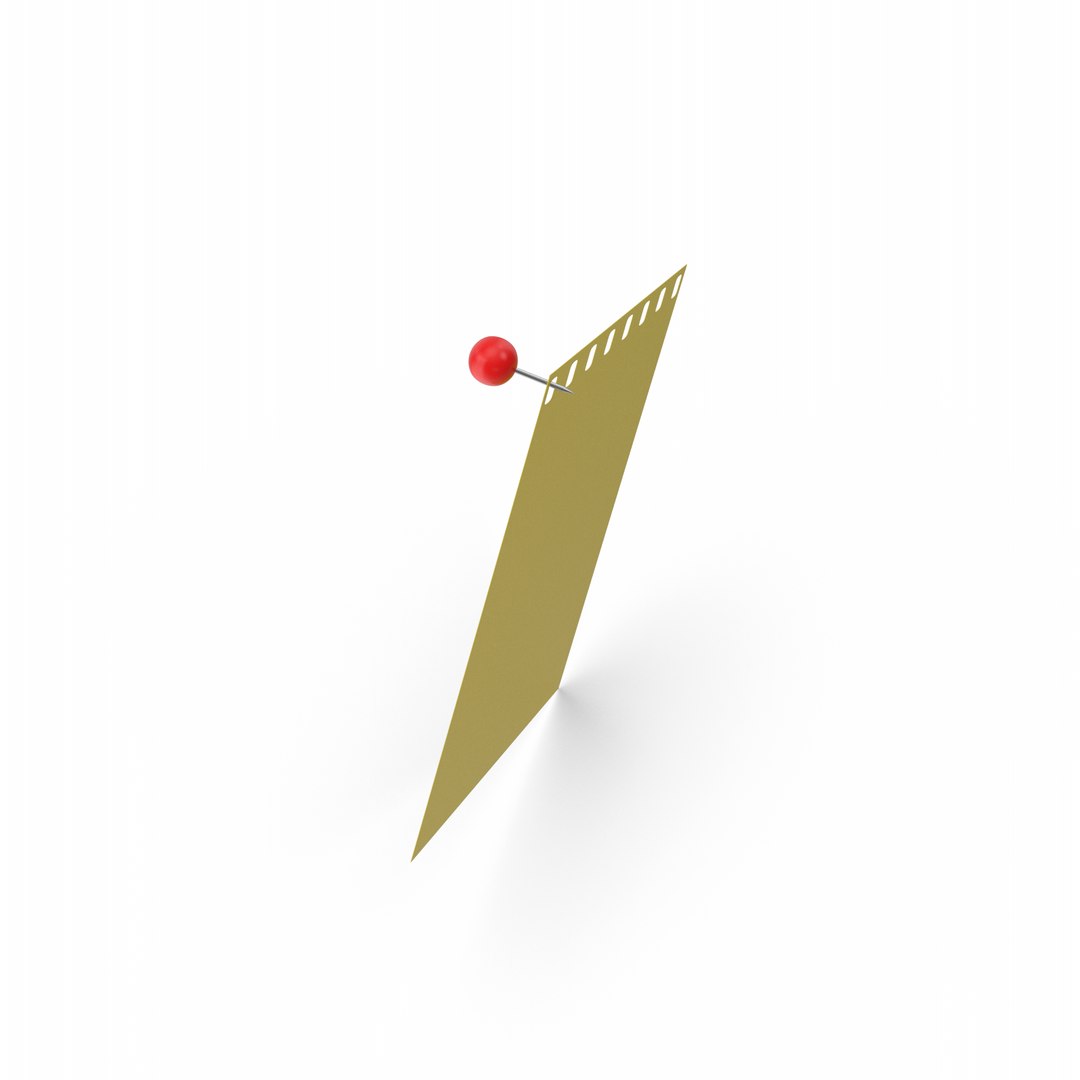 3D Paper With Push Pin Model - TurboSquid 1871975