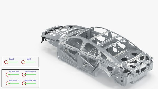 modelo 3d Estructura Unibody del marco del coche aparejada - TurboSquid ...