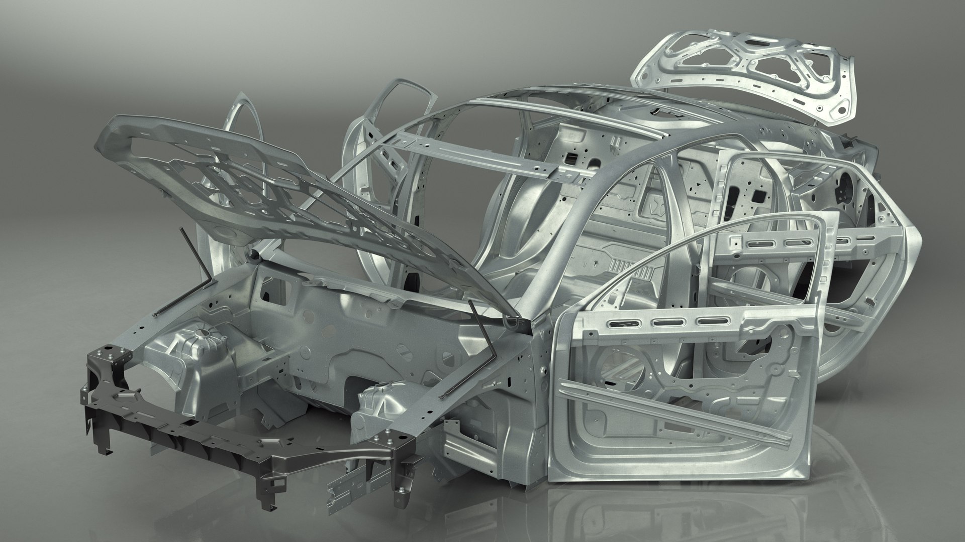 3D Model Car Frame Unibody Structure Rigged - TurboSquid 2212778