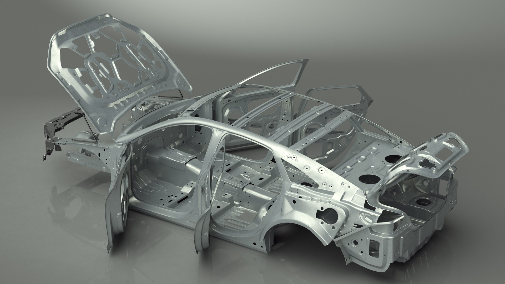 3D Model Car Frame Unibody Structure Rigged - TurboSquid 2212778