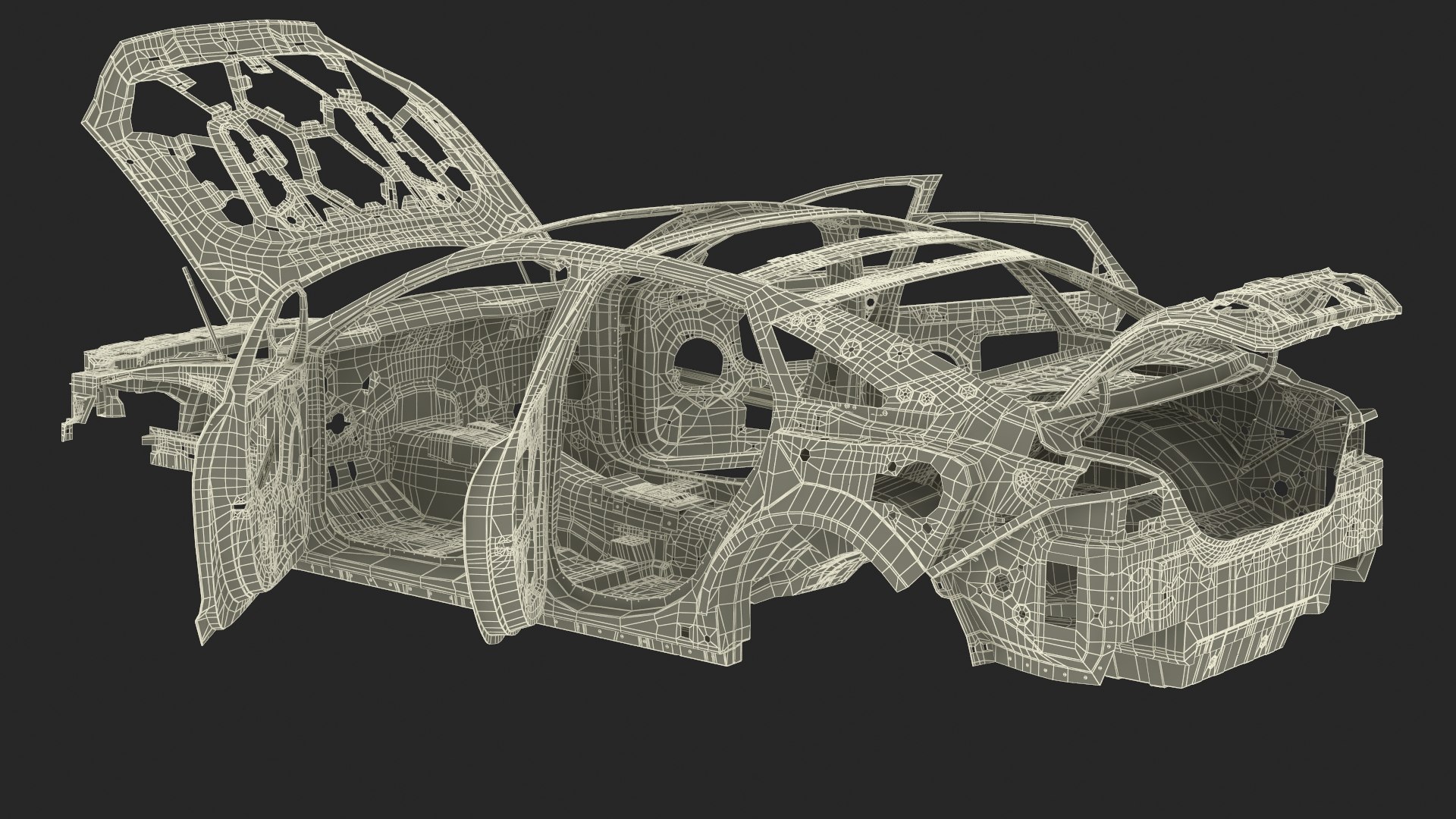 3D Model Car Frame Unibody Structure Rigged - TurboSquid 2212778