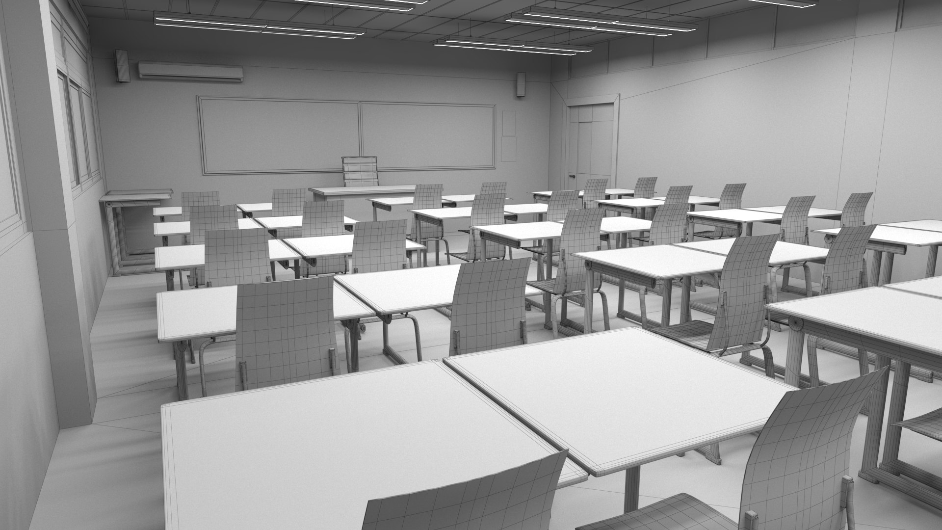 3D Classroom Scene Ready Model - TurboSquid 1344403