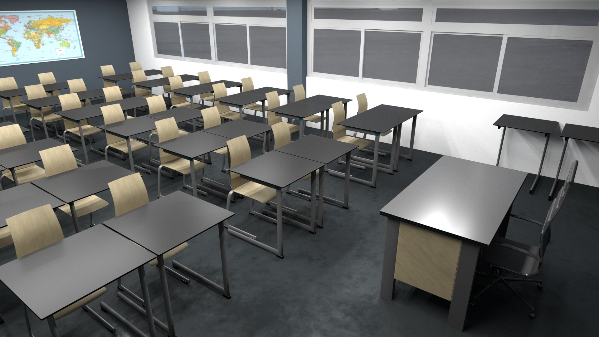 3D Classroom Scene Ready Model - TurboSquid 1344403