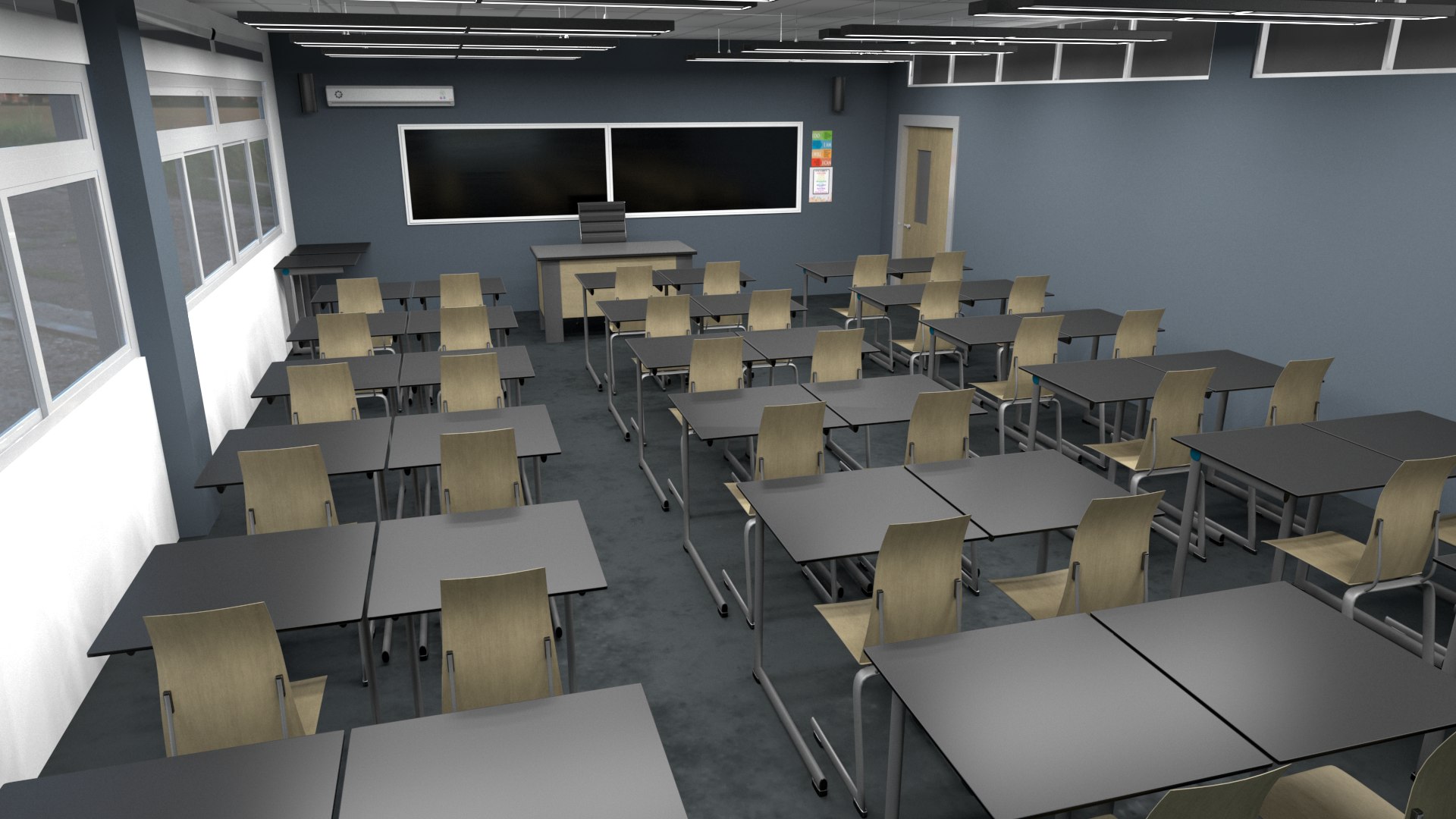 3D Classroom Scene Ready Model - TurboSquid 1344403