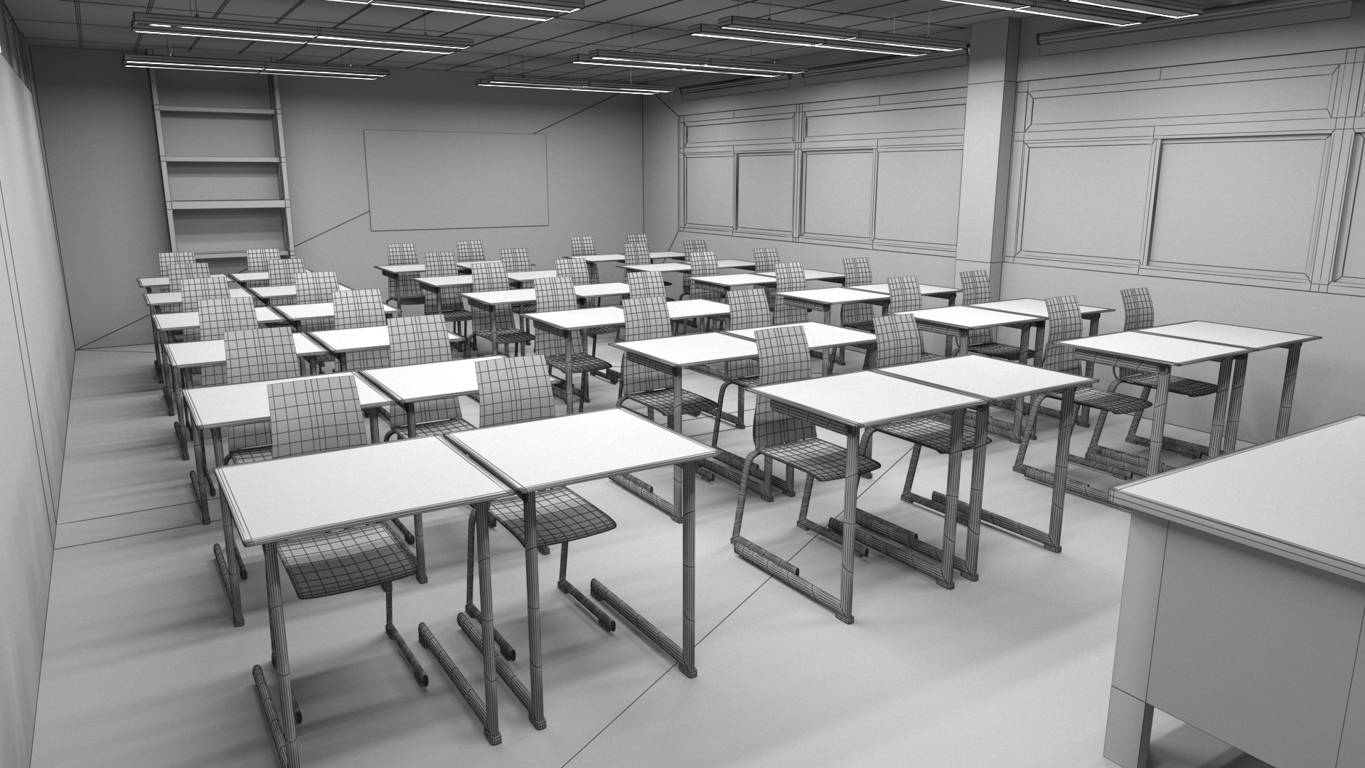 3D Classroom Scene Ready Model - TurboSquid 1344403