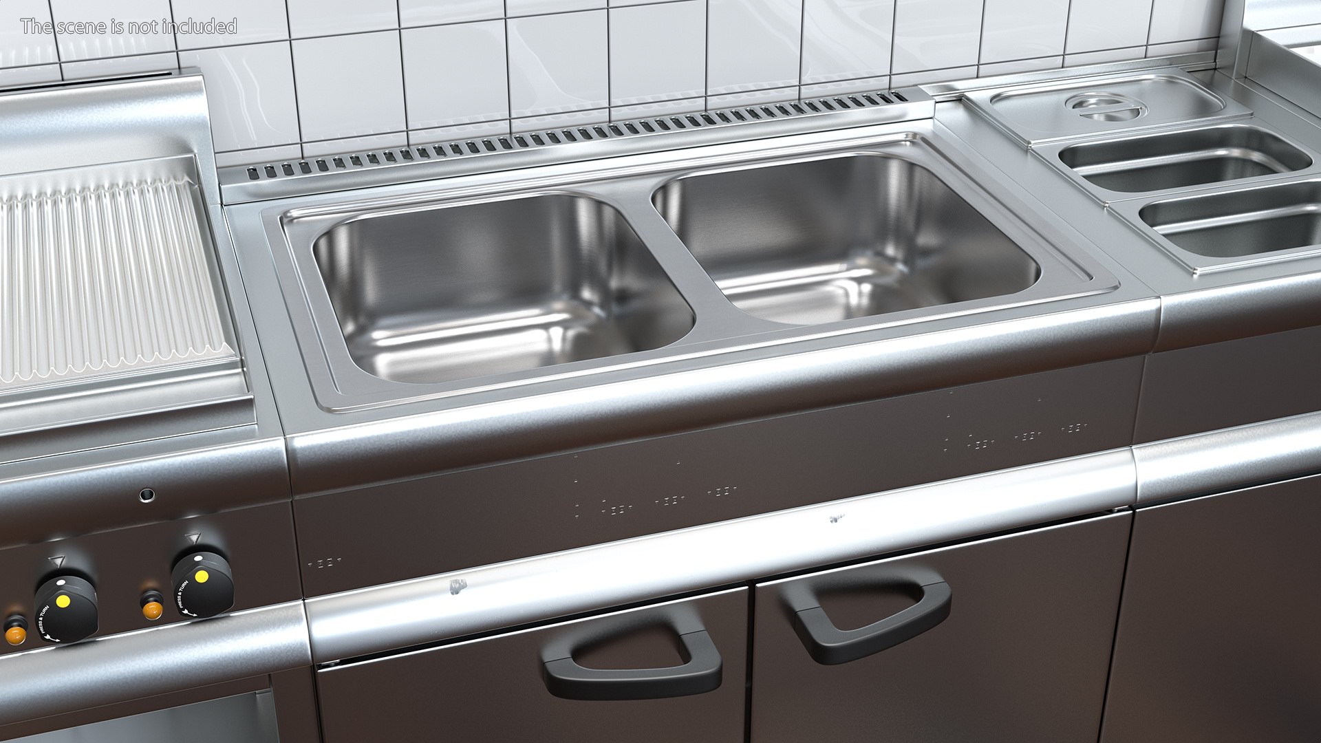 Double Bowl Integrated Kitchen Sink Model - TurboSquid 1726056