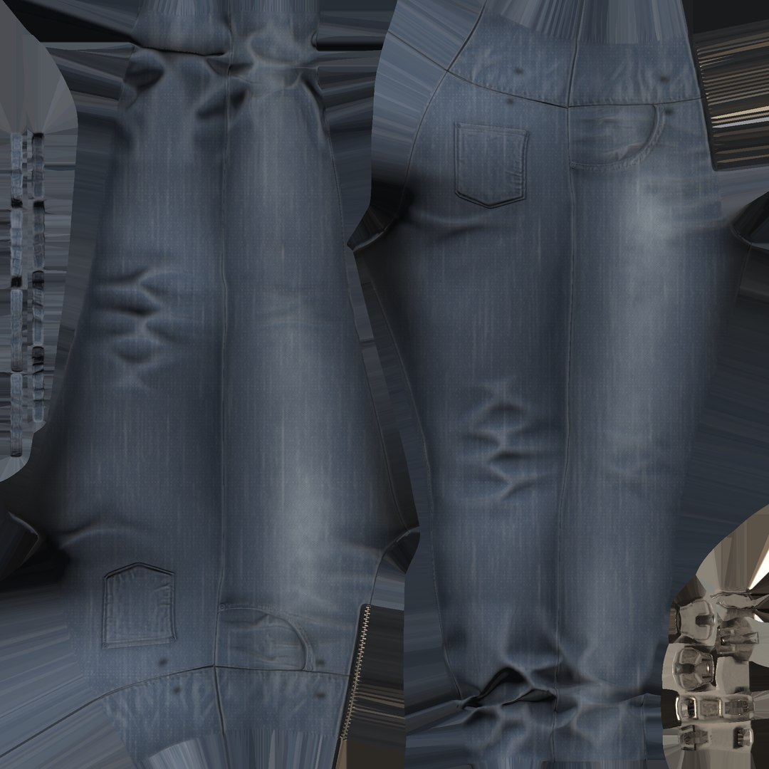 3D High Waist Jeans Denim Pants - TurboSquid 1920334