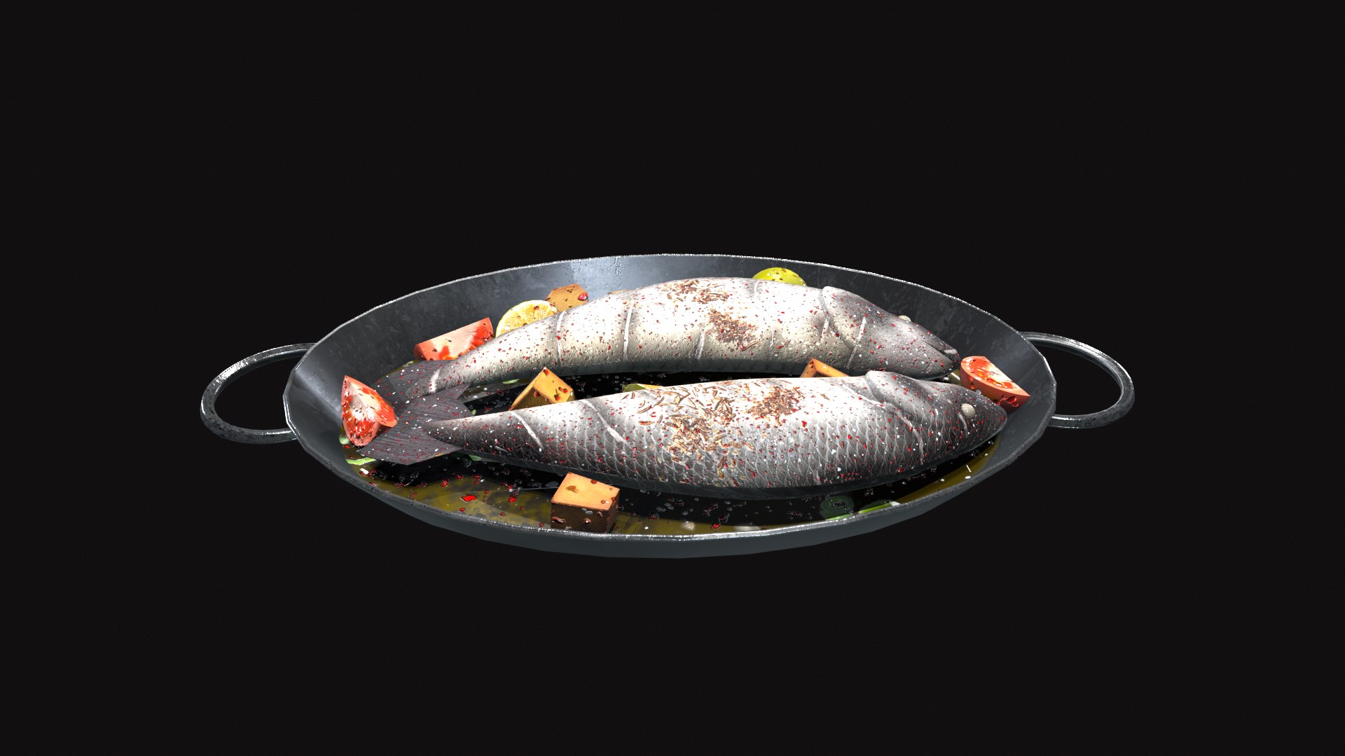 3D Medieval Cod Fish Dish Model - TurboSquid 2322988