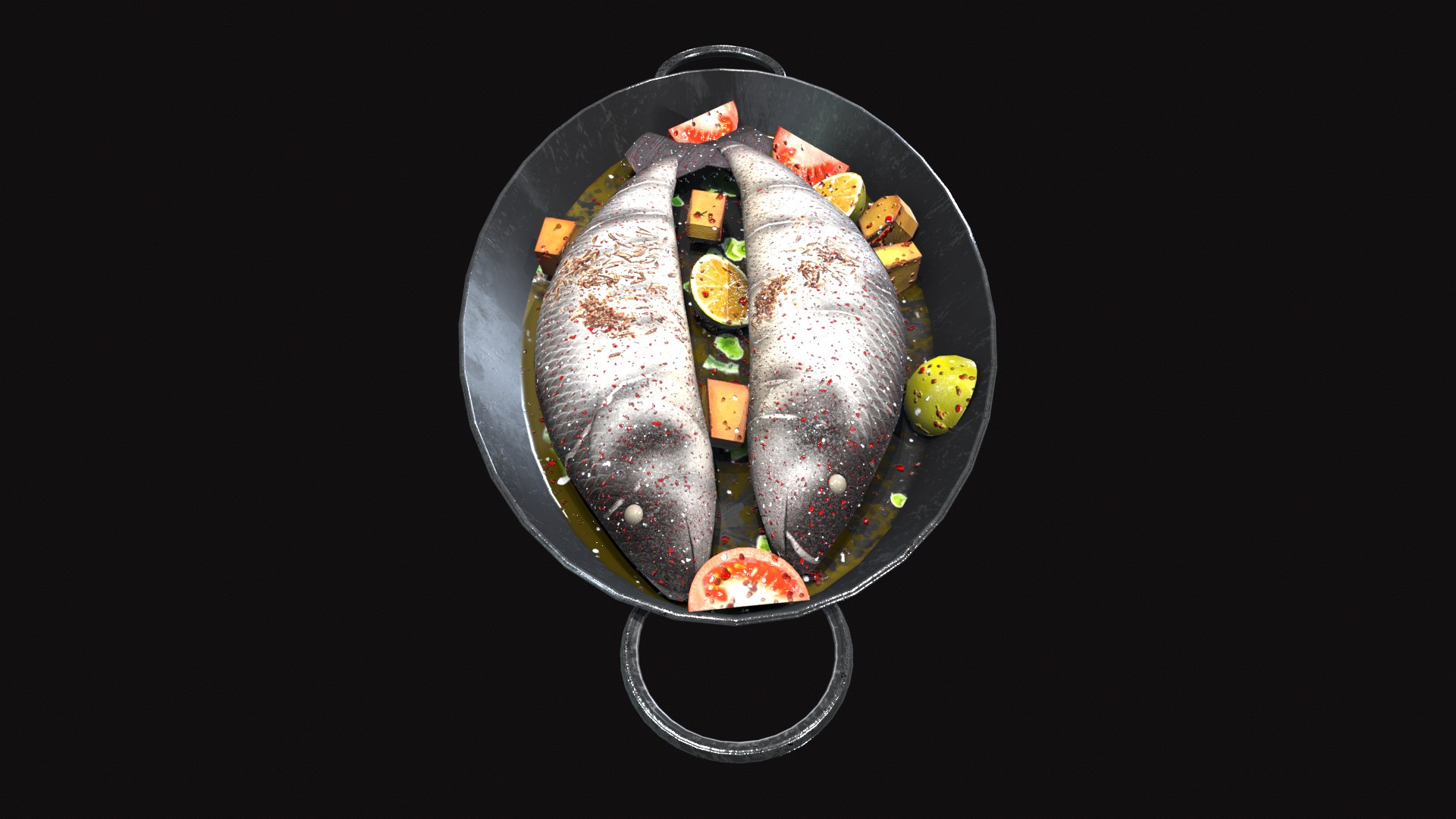 3D Medieval Cod Fish Dish Model - TurboSquid 2322988