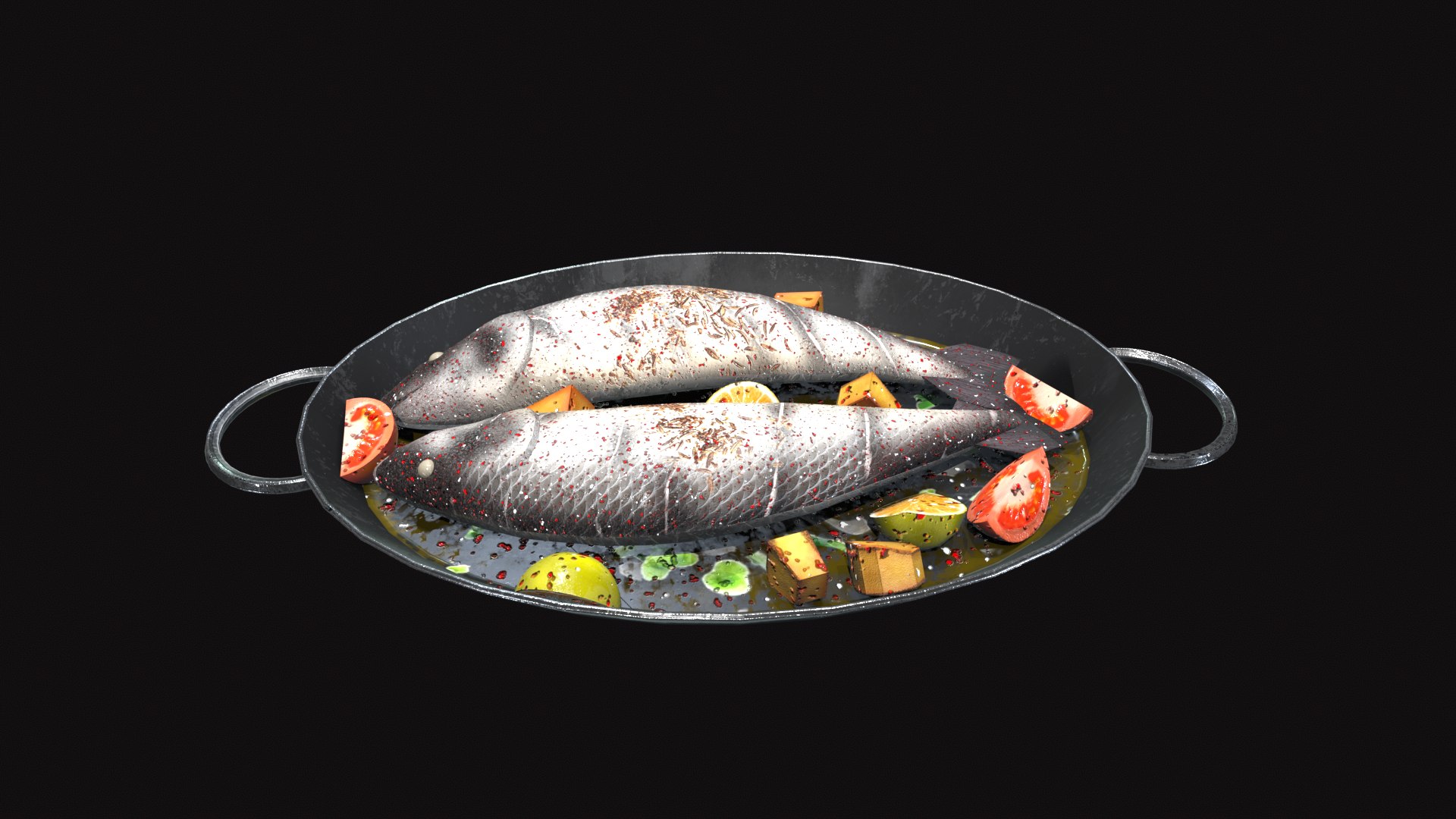 3D Medieval Cod Fish Dish Model - TurboSquid 2322988
