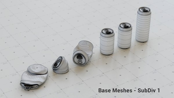 modelo 3d Contenedores de basura, bebidas, 24 tipos - PBR AssetKit ...