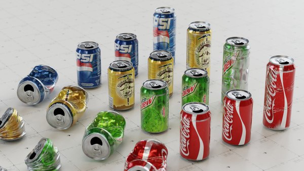 modelo 3d Contenedores de basura, bebidas, 24 tipos - PBR AssetKit ...