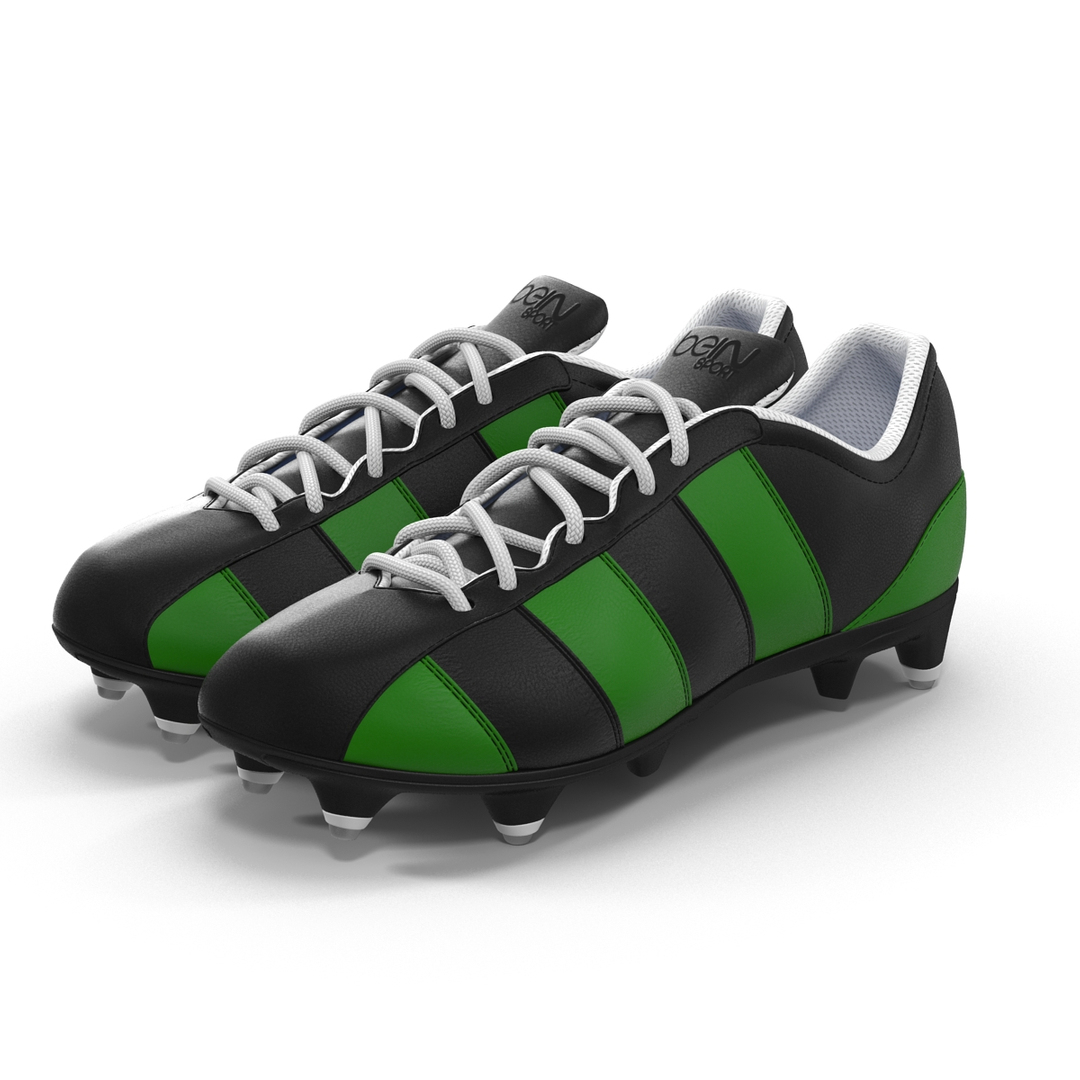 3d Football Boots 2 Green Model