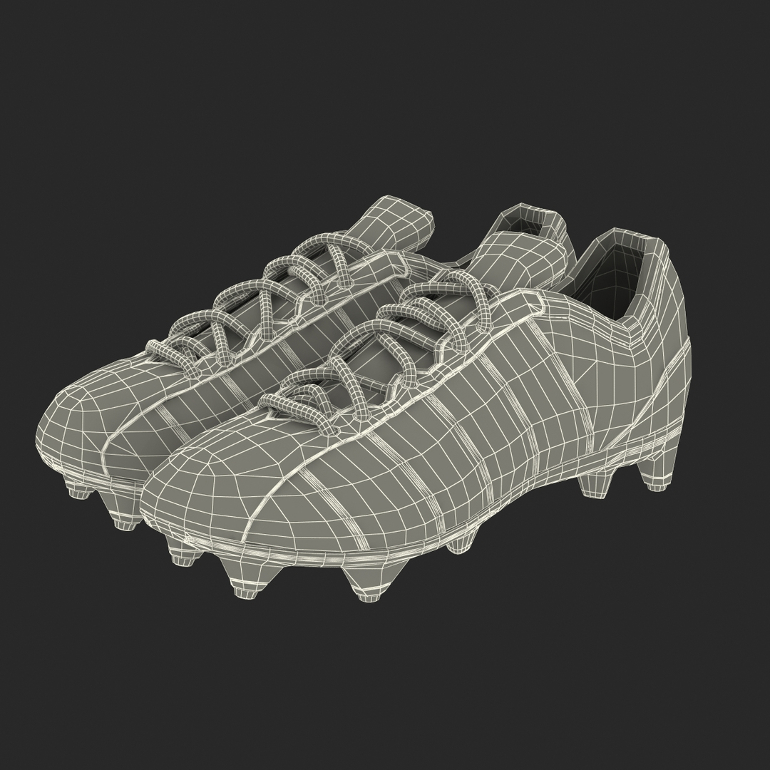 3d football boots 2 green model