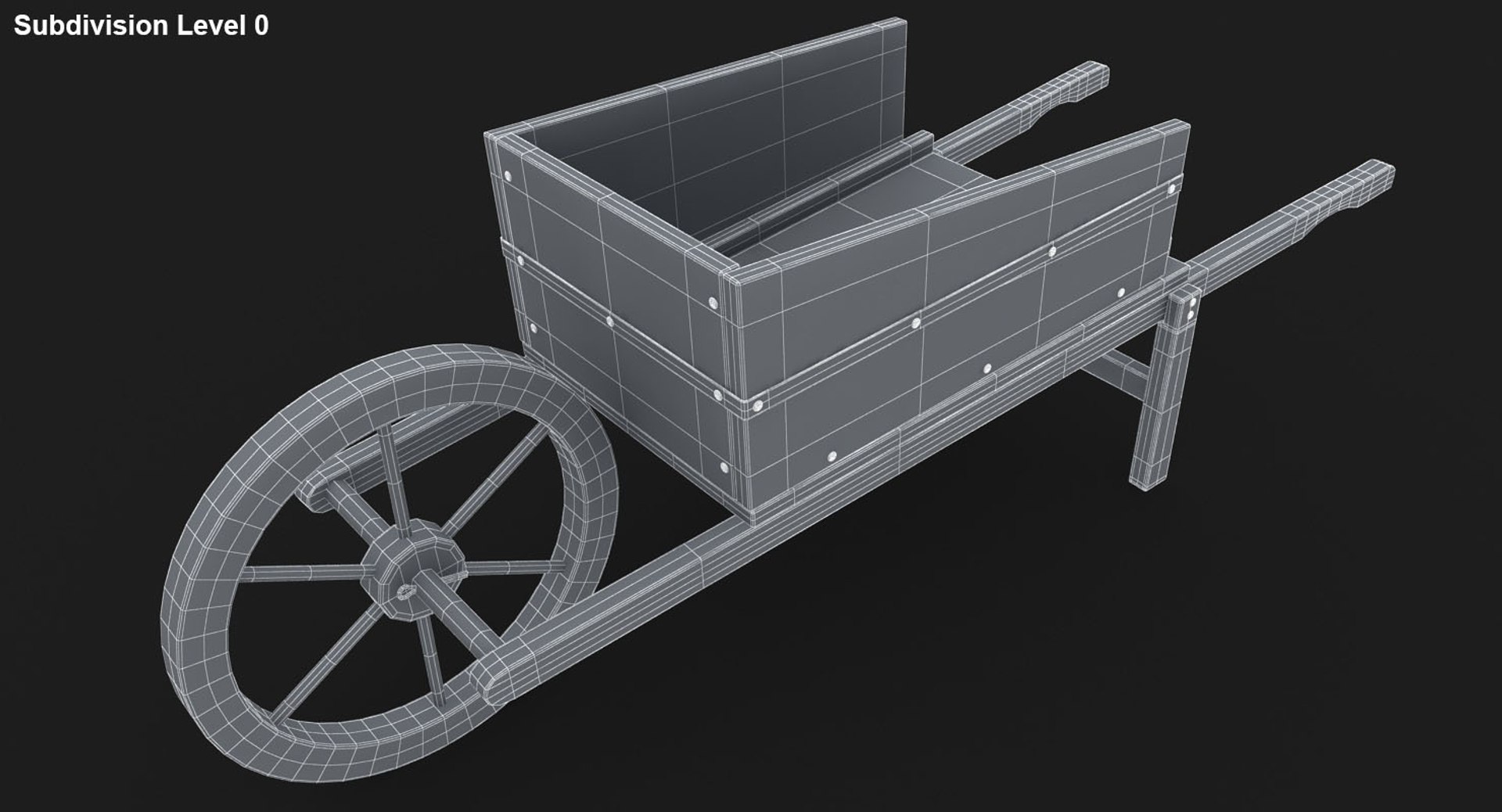 Wooden wheelbarrow model - TurboSquid 1424859
