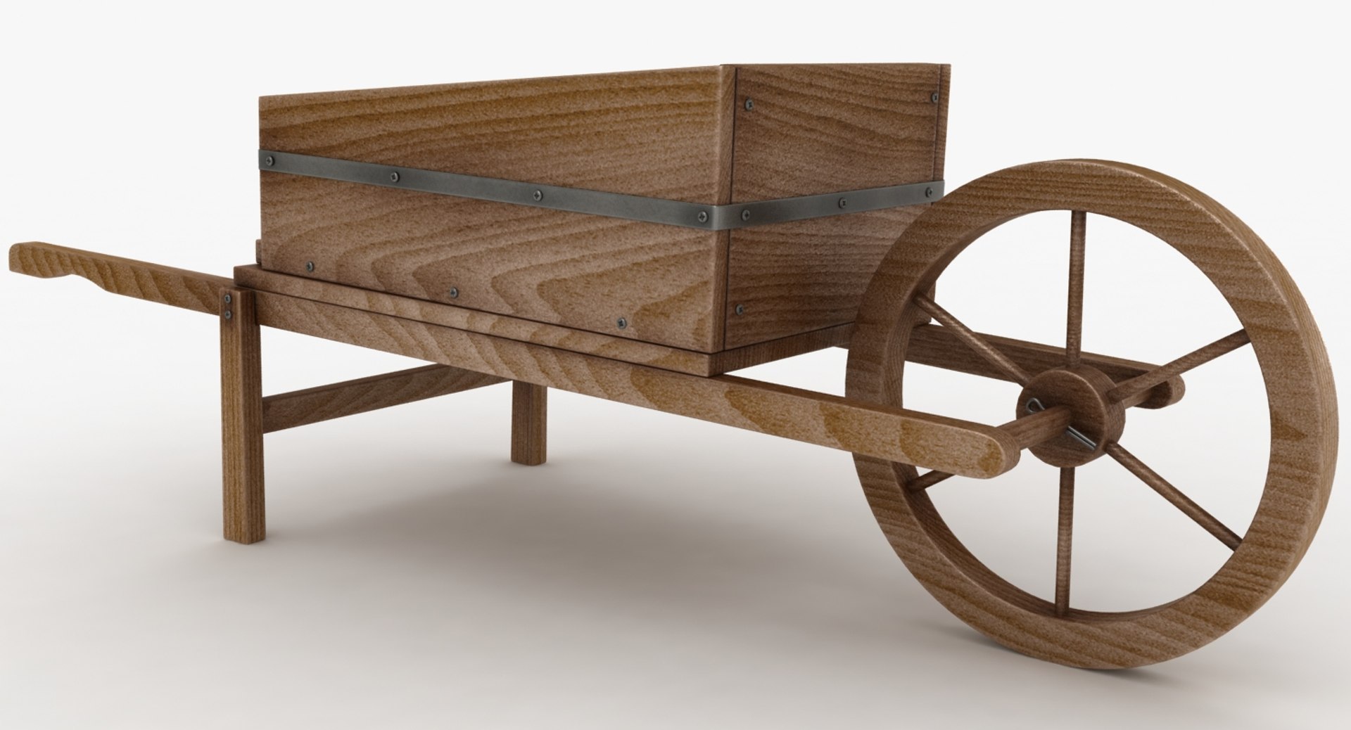 Wooden Wheelbarrow Model - TurboSquid 1424859
