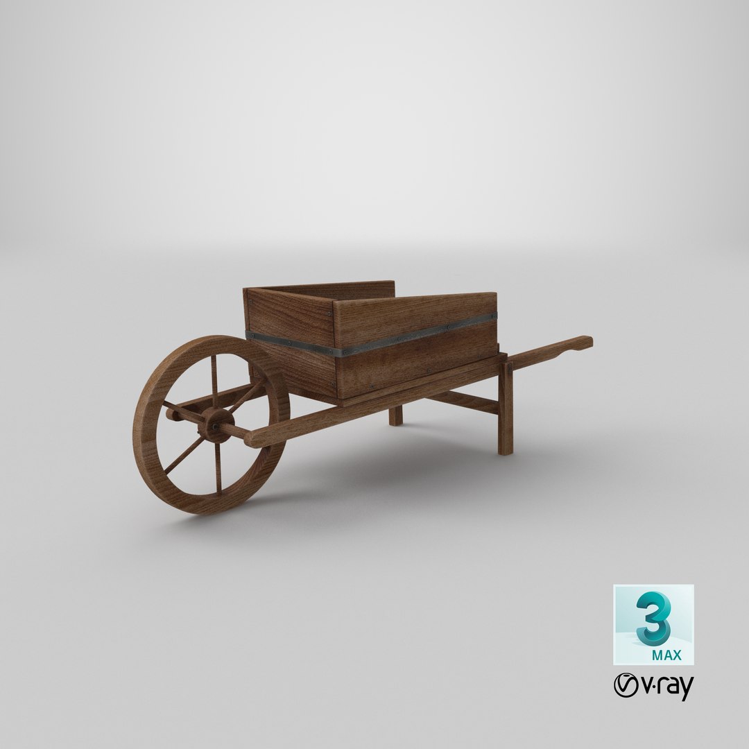 Wooden wheelbarrow model - TurboSquid 1424859