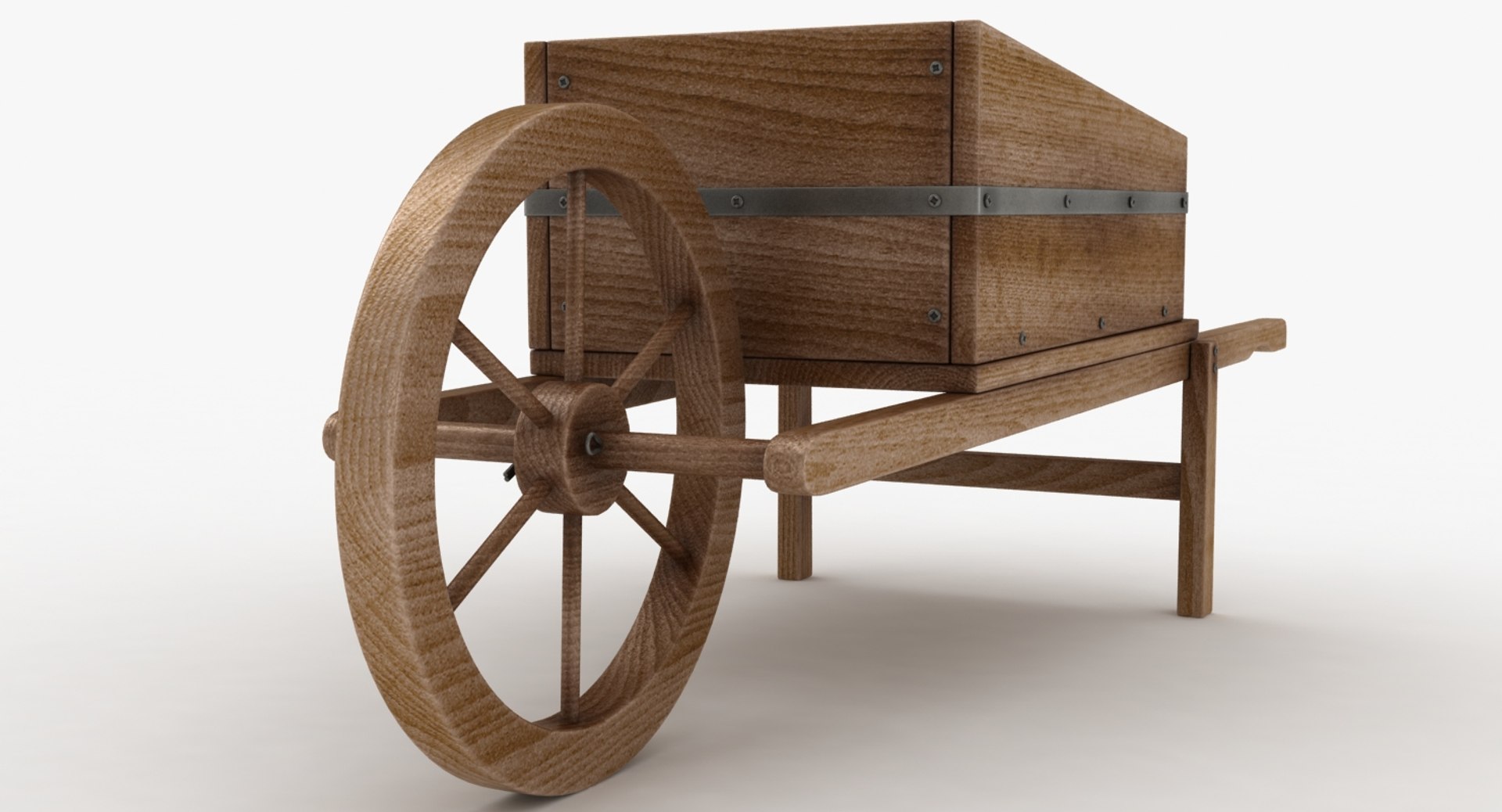 Wooden Wheelbarrow Model - TurboSquid 1424859