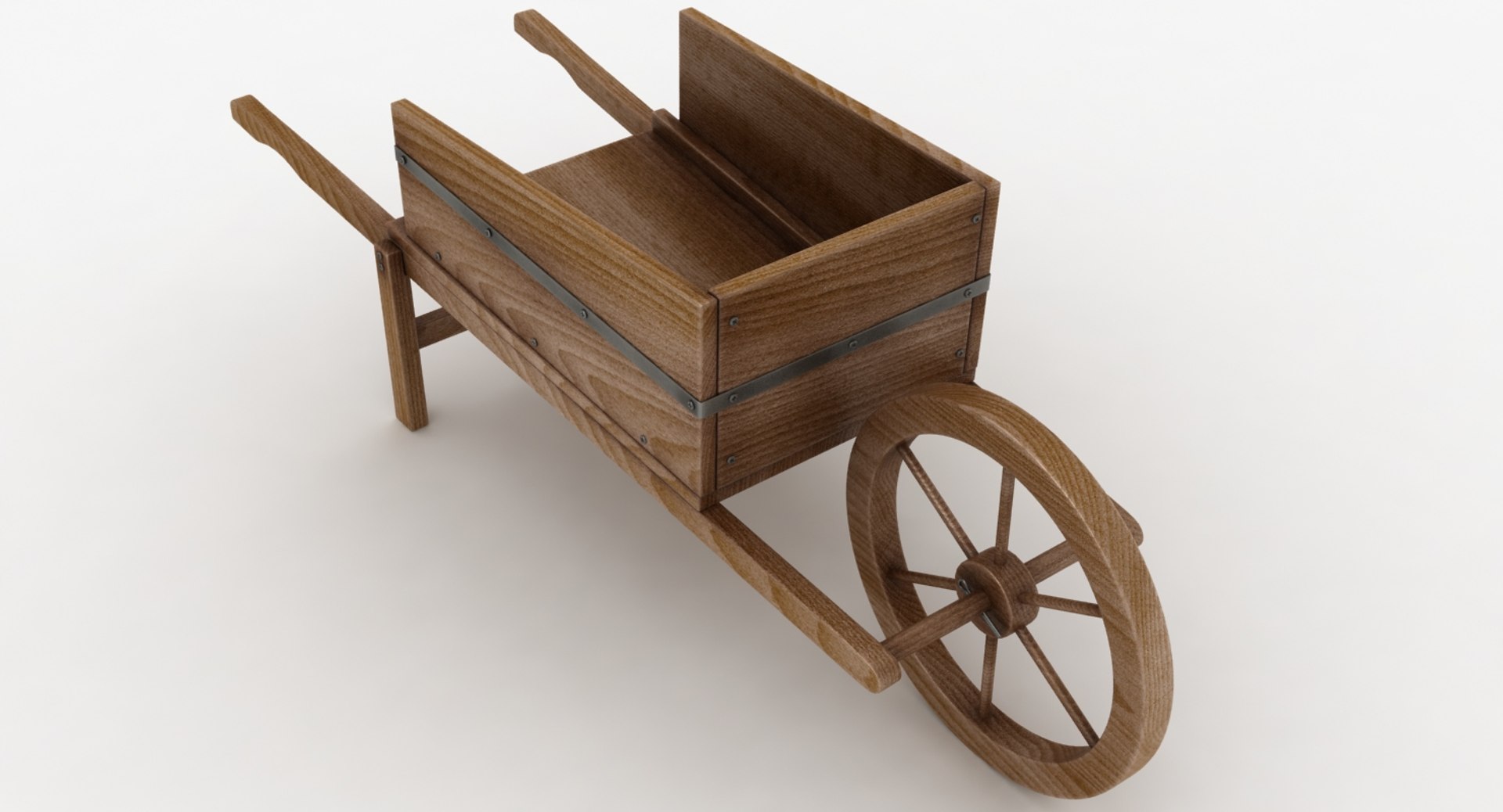 Wooden wheelbarrow model - TurboSquid 1424859