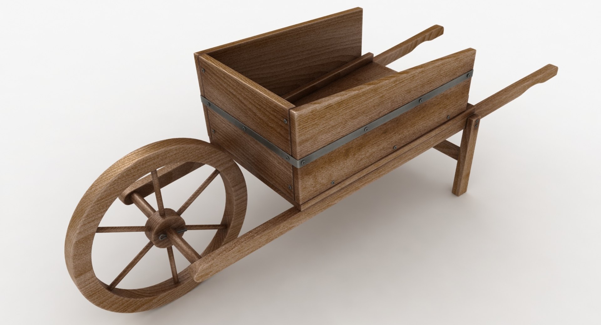 Wooden wheelbarrow model - TurboSquid 1424859