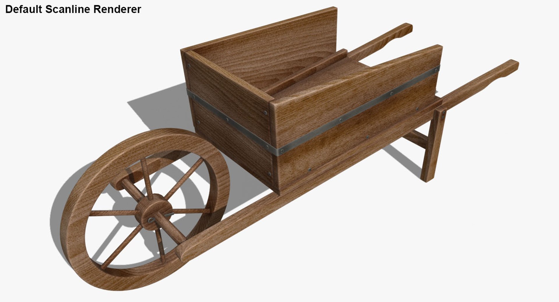 Wooden wheelbarrow model - TurboSquid 1424859