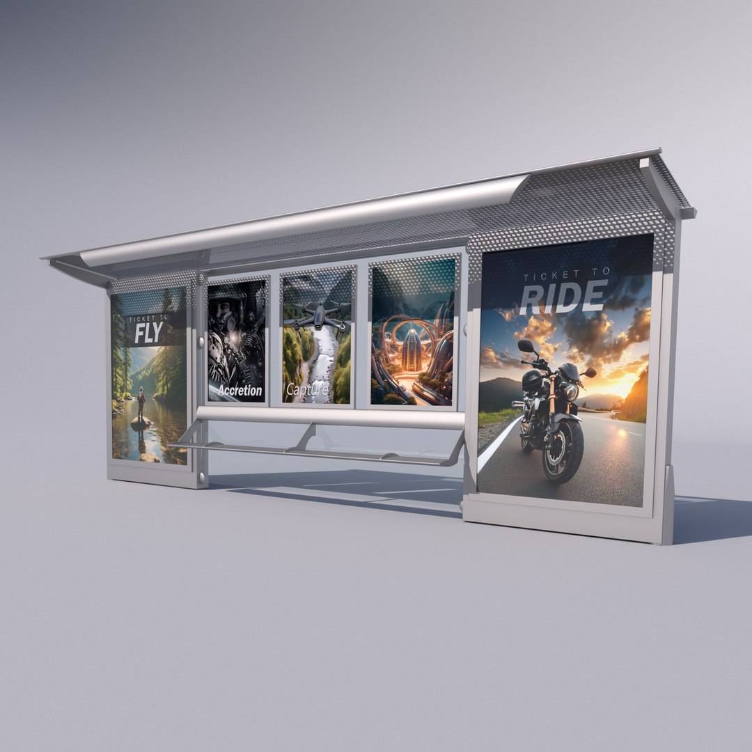 Modern Bus Shelter Model - TurboSquid 2252493