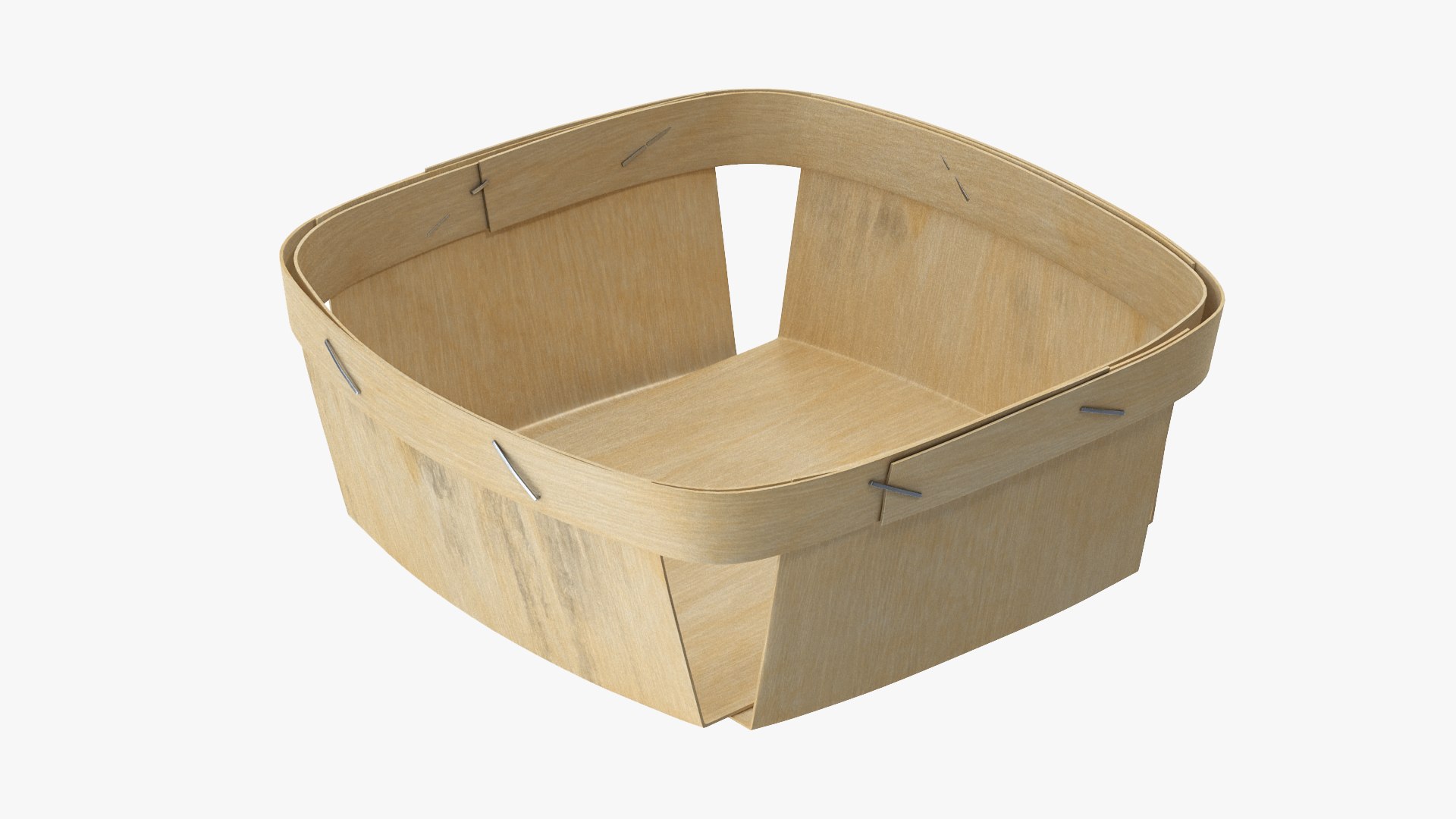 3D Veneer Berry Basket Square Model - TurboSquid 1997957