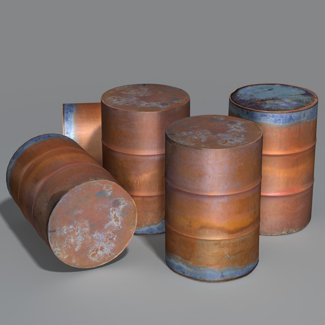 3d Model Rusty Storage Drum