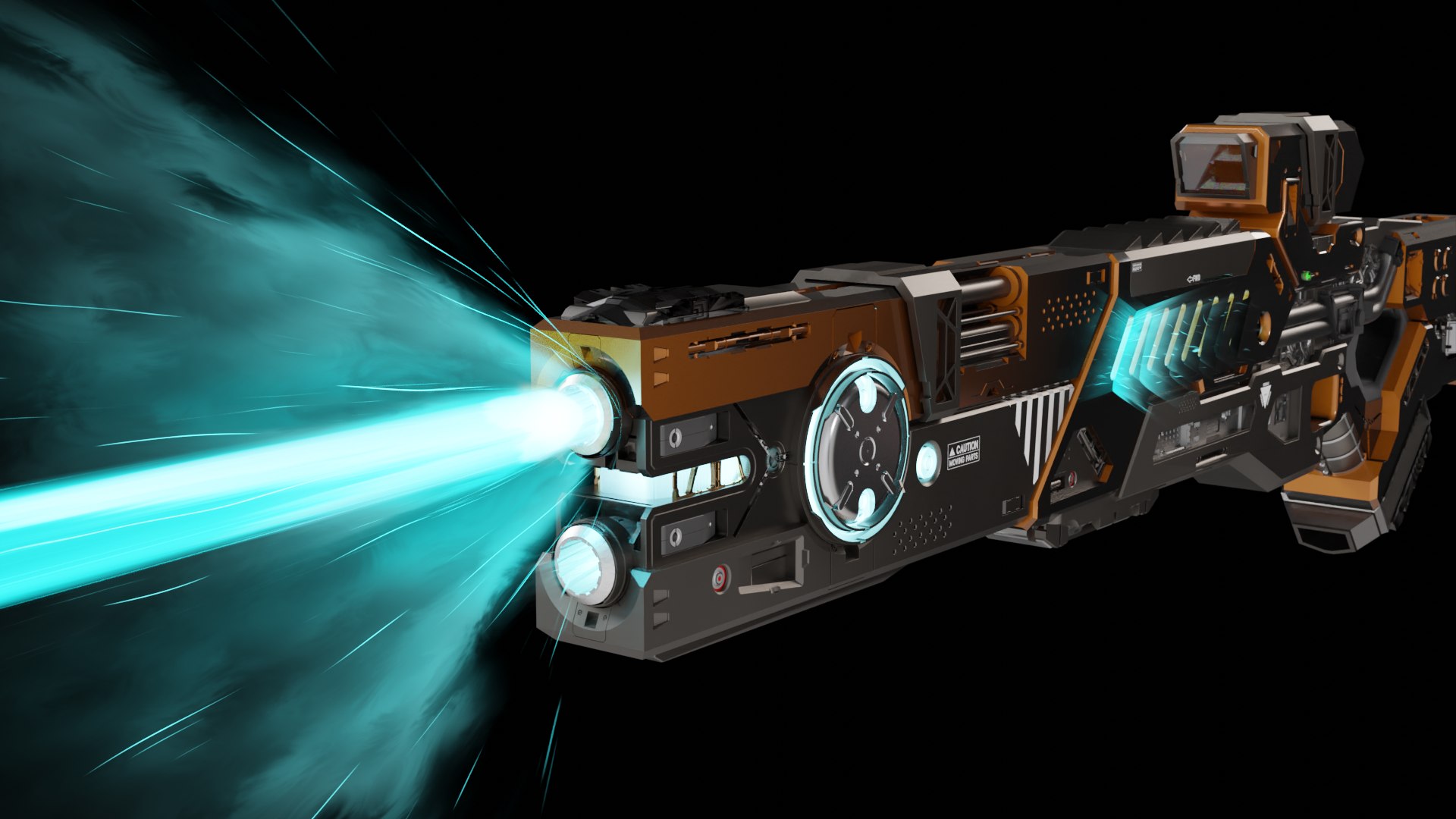 3D Sci-Fi Pulse Rifle Textured And With Firing Effects Model ...