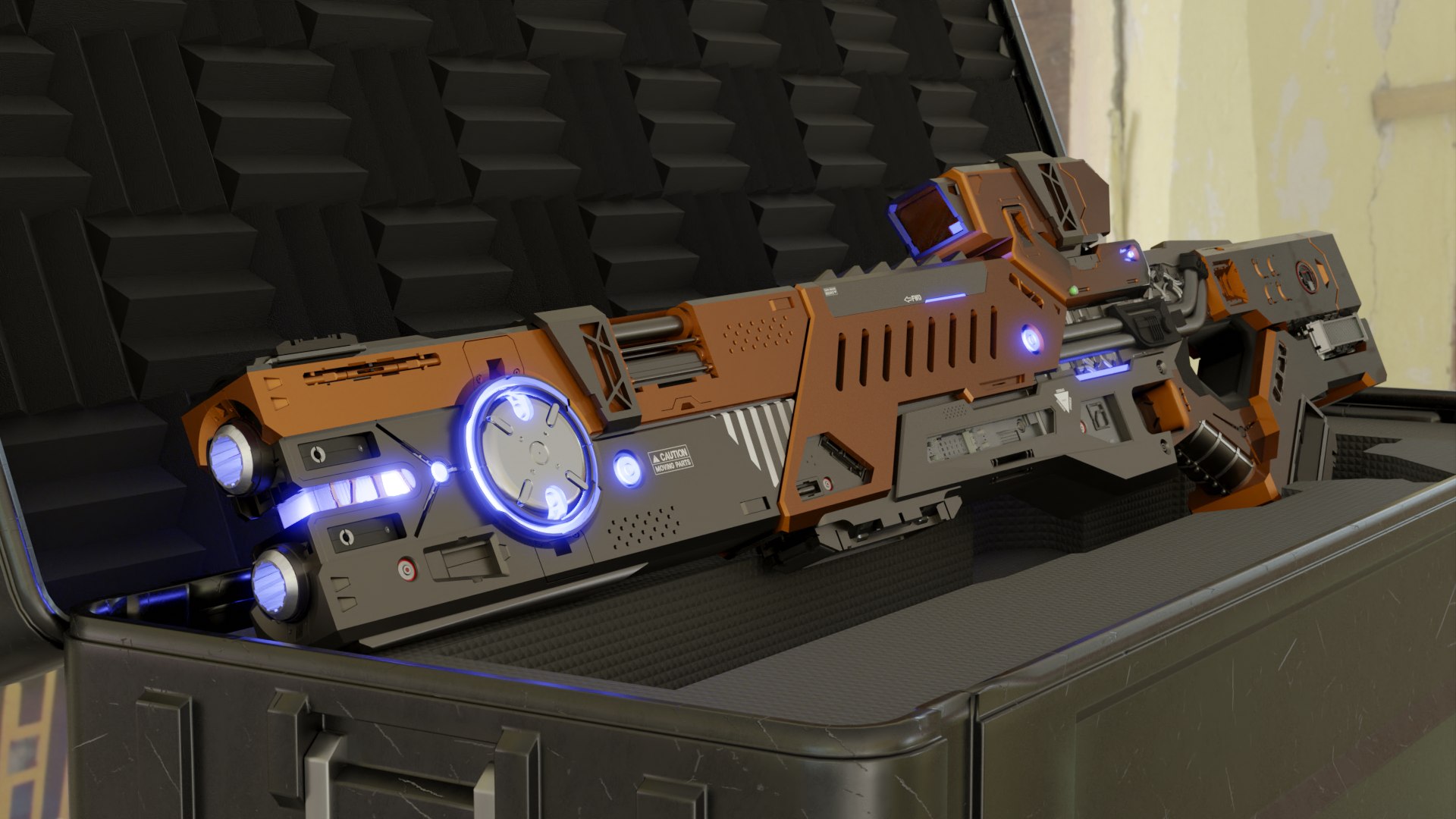 3D Sci-Fi pulse rifle textured and with firing effects model ...
