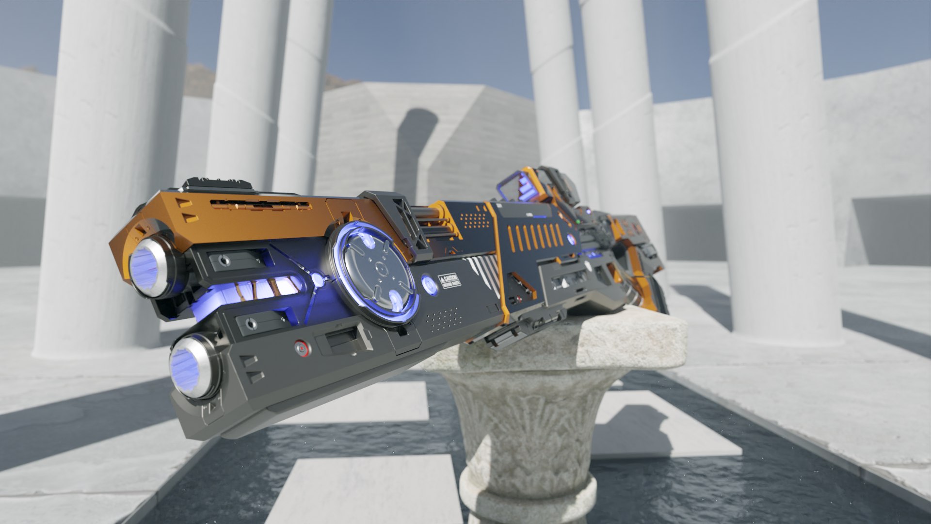 3D Sci-Fi Pulse Rifle Textured And With Firing Effects Model ...
