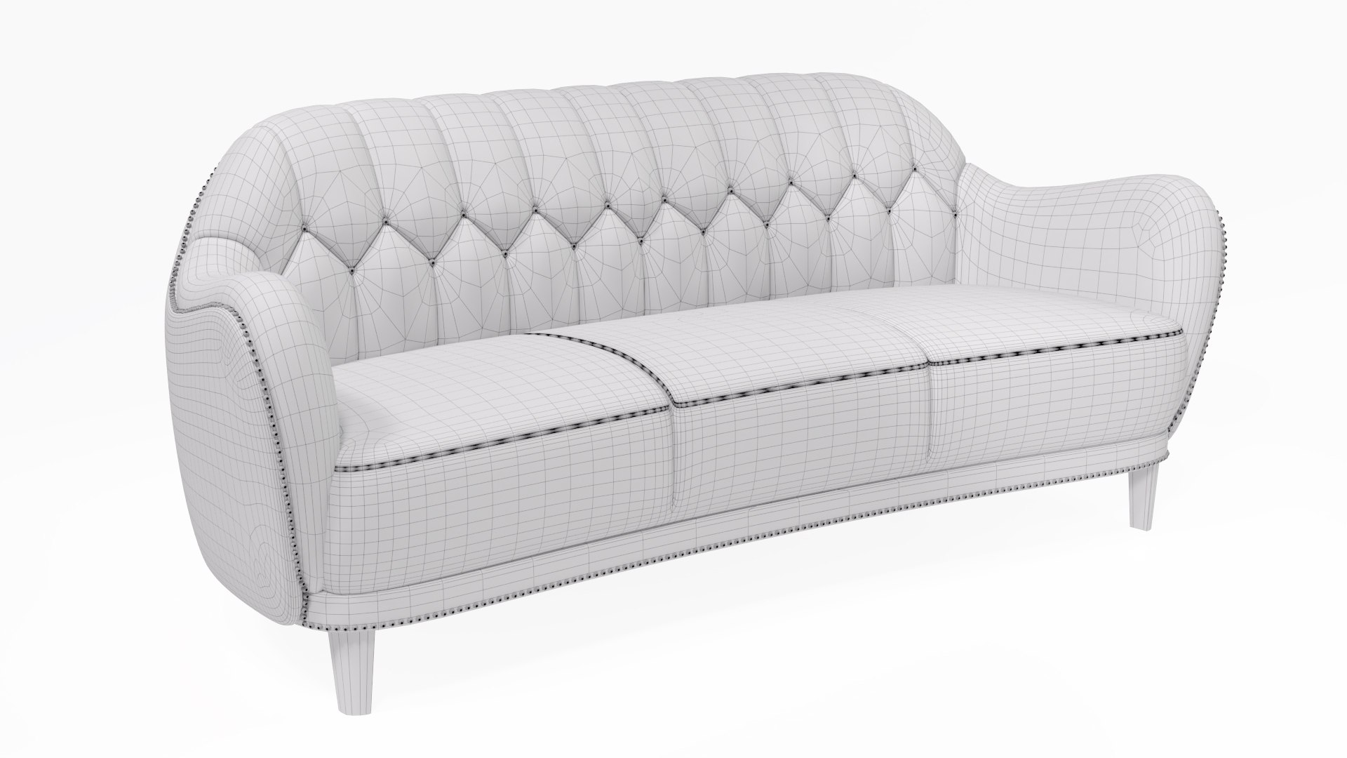 3D Model Danish Curved Sofa - TurboSquid 2259913