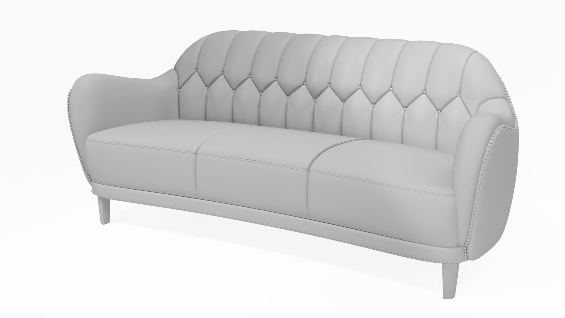 3D Model Danish Curved Sofa - TurboSquid 2259913