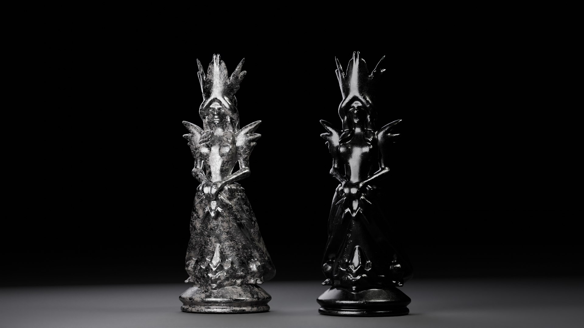3D Model Queen - Realistic Metallic Bishop Chess Piece - TurboSquid 2301470