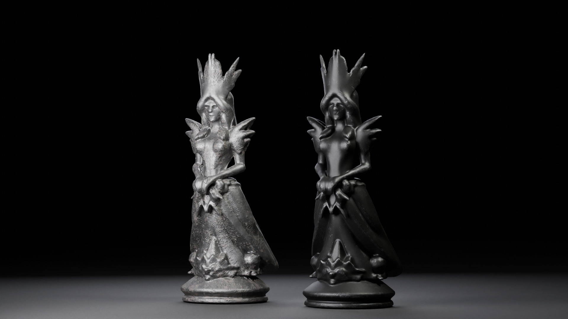 3D Model Queen - Realistic Metallic Queen Chess Piece - TurboSquid 2301470